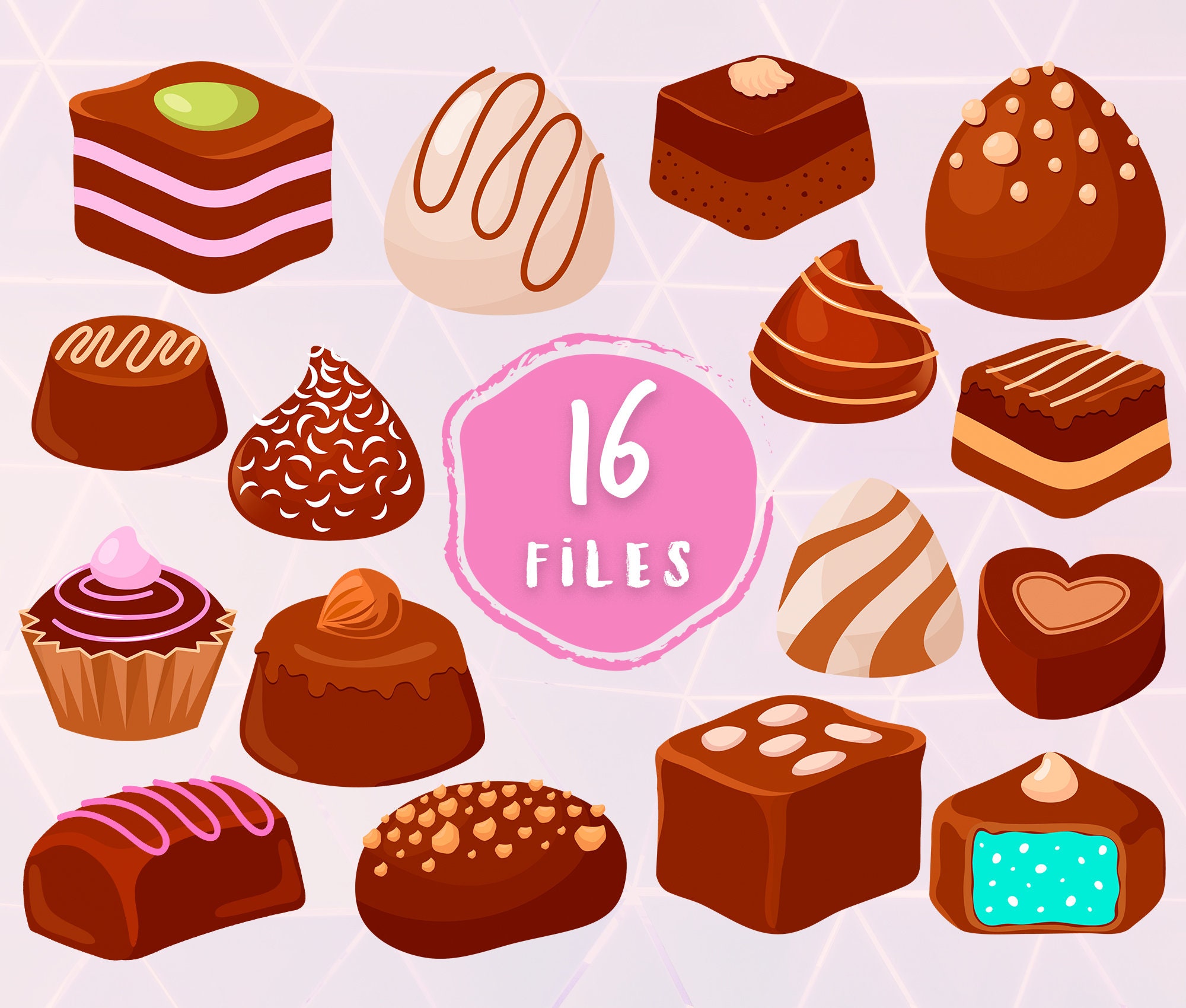 Tasty Candy SVG Illustration Bundle, Cartoon Food EPS Set, Cute Sweets ...