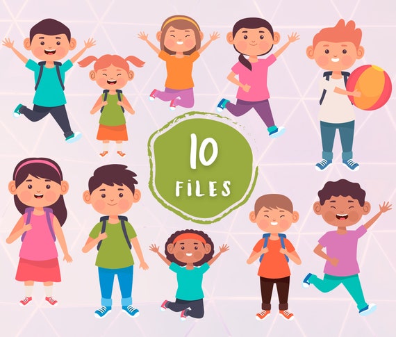 Adorable Kids SVG Illustration Bundle Children Character EPS - Etsy