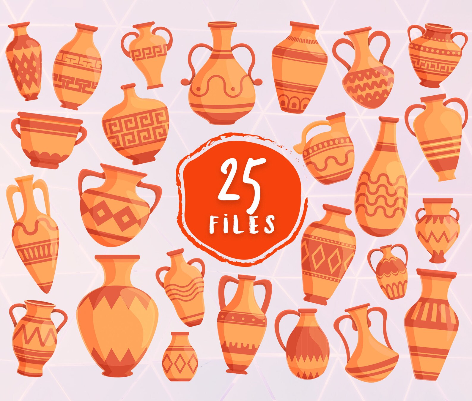 Ancient Vase SVG Bundle, Old Amphora EPS Set, Amphora Vector Art, Greek ...