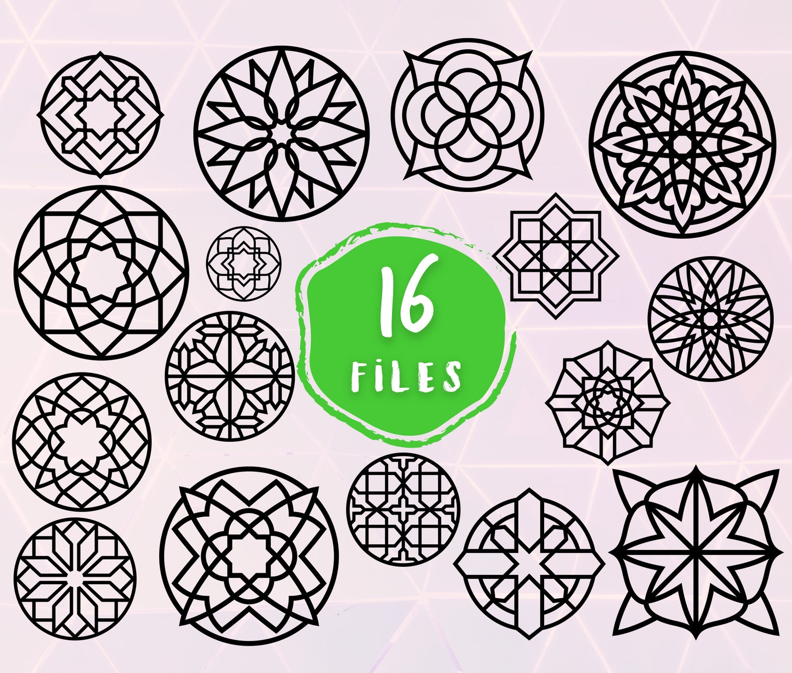 Geometric SVG Illustration Bundle, Mandala Art EPS Set, Geometric ...