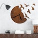 Birds Wooden Clock, Bird Flying Clock, Modern Wall Clock, Nature Wall ...