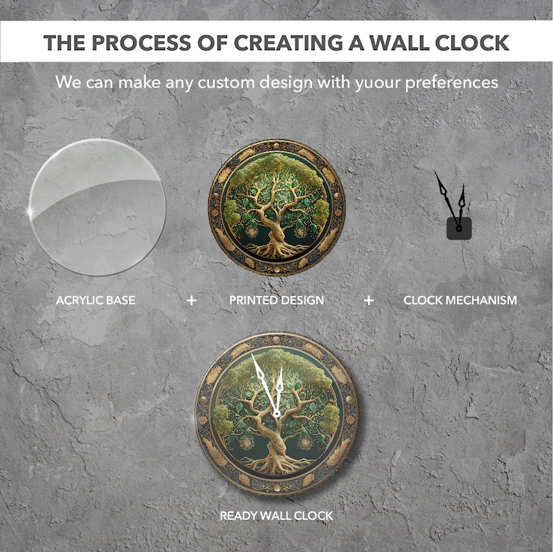 Tree of Life Clock, Tree Wall Clock, Celtic Wall Clock, Irish Wall ...