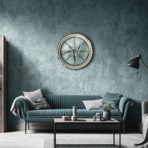 Compass Rose Clock, Wind Rose Clock, Nautical Wall Clock,coastal Wall ...