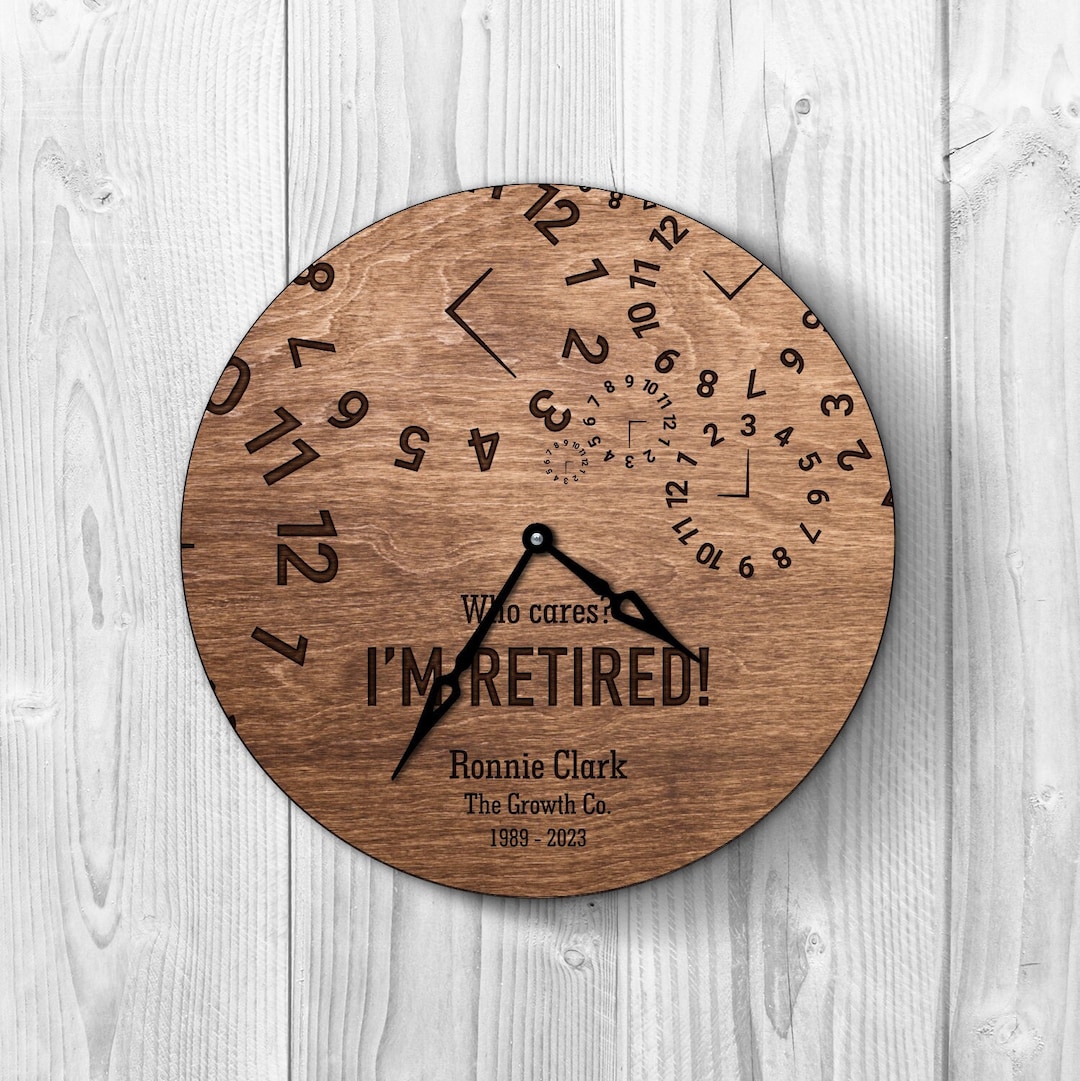 Who Cares Im Retired, Personalized Retirement Gift, Retired Clock ...
