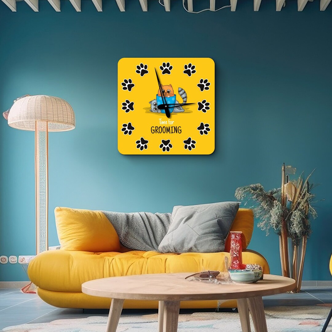 Cat Paws Clock, Cat Wall Clock, Pet Clock, Animal Wall Clock, Pet Print ...