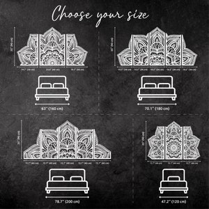 Mandala King Headboard, Mandala Bed Decor, Half Moon Headboard, Bed ...