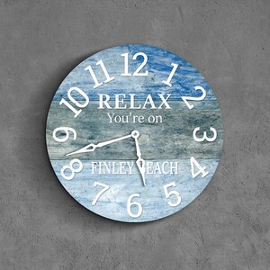 Beach Time Clock, Coastal Wall Clock, Ocean Wall Clock, Summer Clock ...