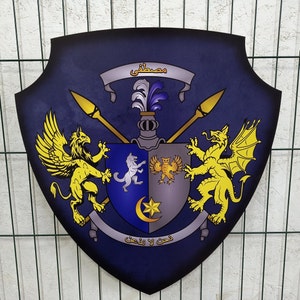 Custom Family Crest Sign, Coat of Arm Shield, Family Shield, Wood ...