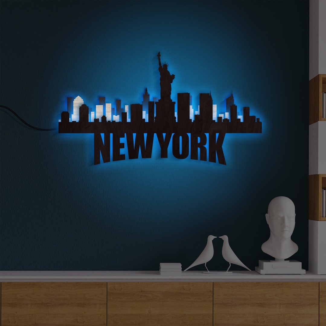 New York Neon Sign New York Skyline Neon New York Skyline - Etsy