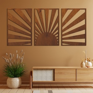 Sun Wood Panel Wall Art, Sunshine Wood Wall Decor Panel, Sunrise Wood ...