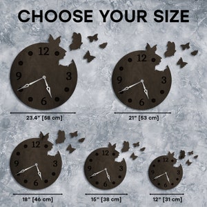 Birds Wooden Clock, Bird Flying Clock, Modern Wall Clock, Nature Wall ...