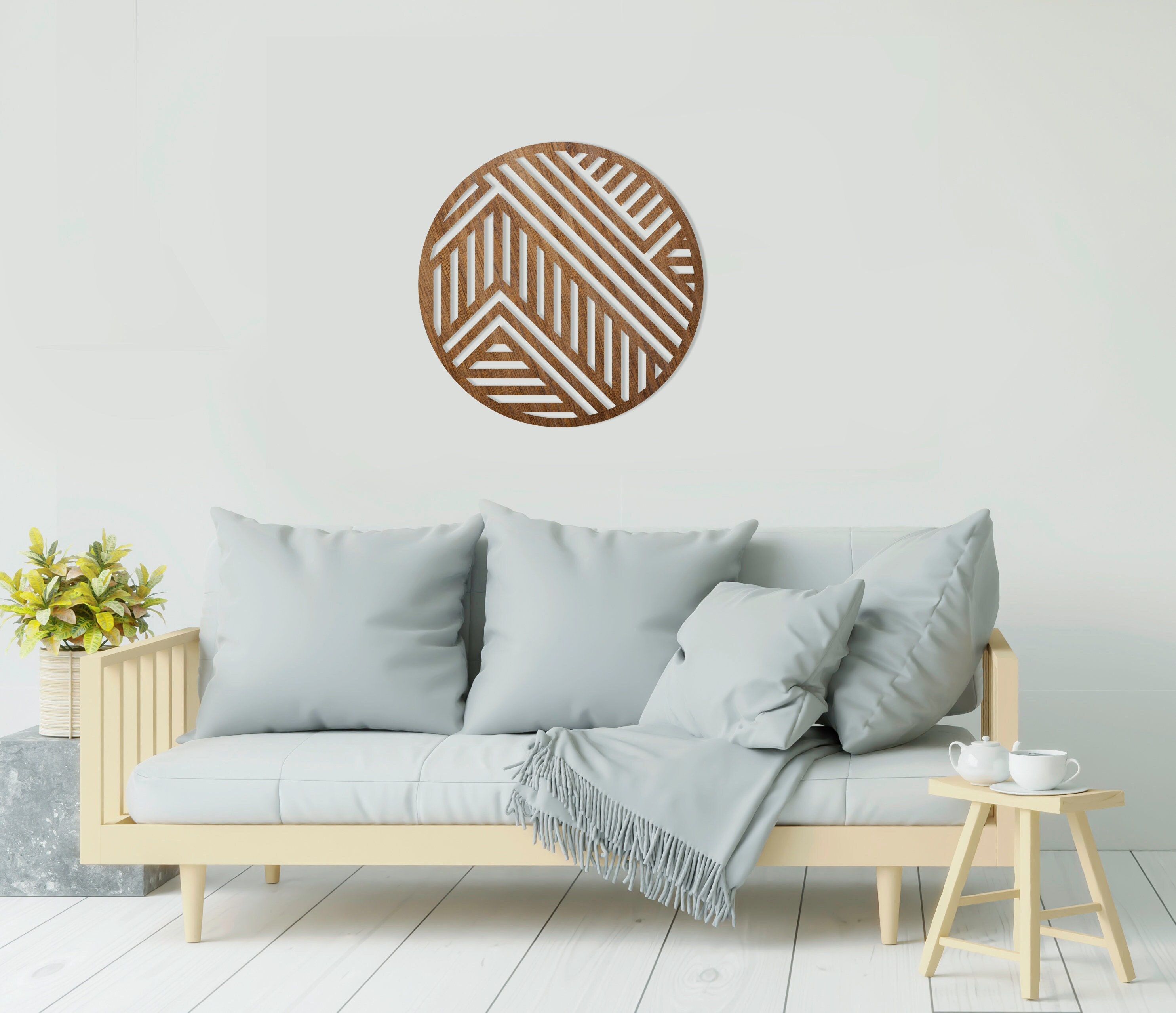 Geometric Wood Wall Art Circle Wood Wall Art Modern Wood - Etsy