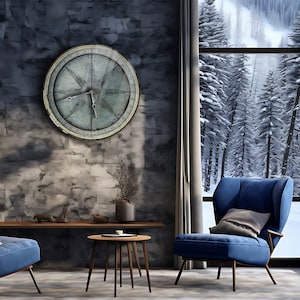 Compass Rose Clock, Wind Rose Clock, Nautical Wall Clock,coastal Wall ...