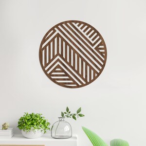 Geometric Wood Wall Art, Circle Wood Wall Art, Modern Wood Wall Art ...