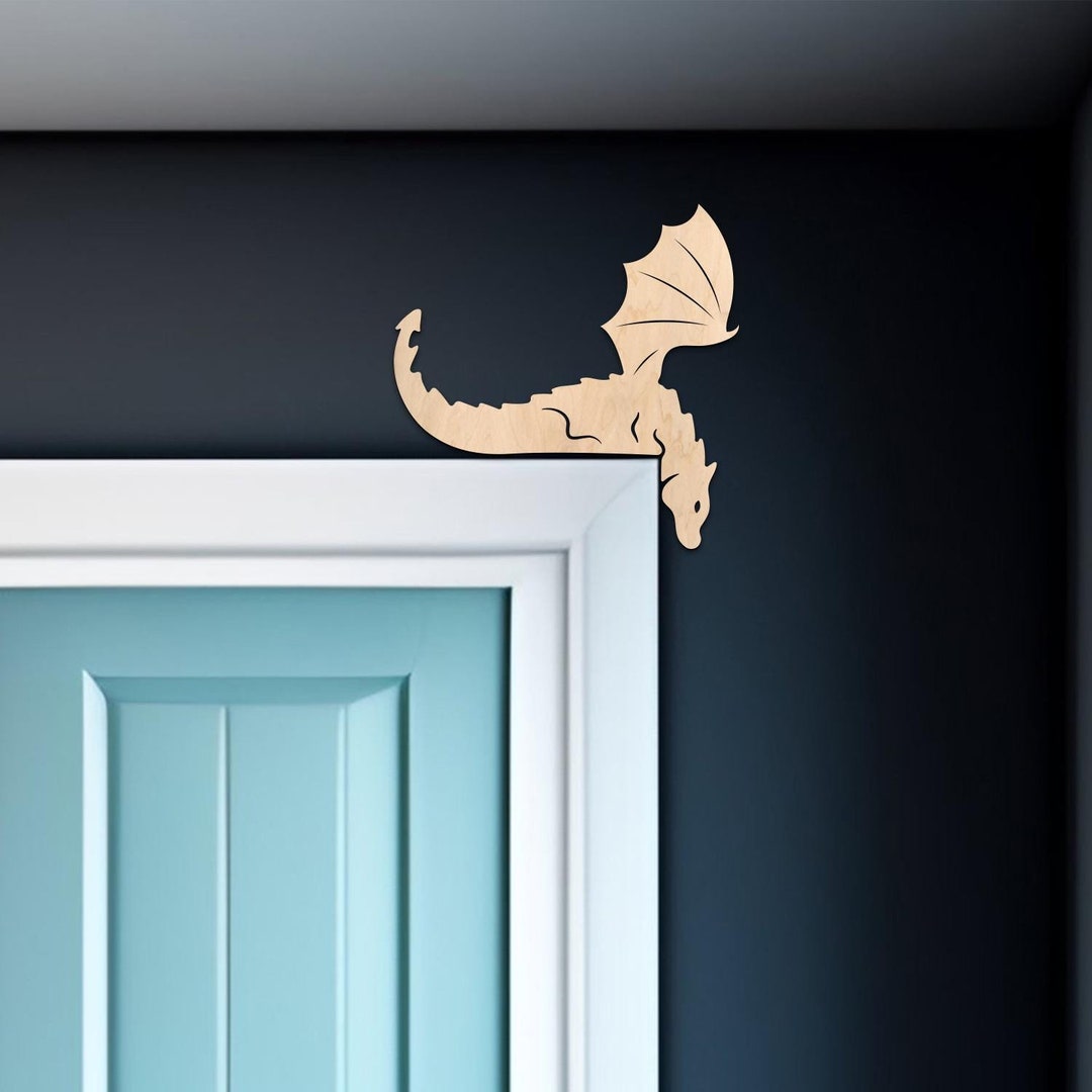 Wooden Dragon Door Frame Decor, Dragon Door Corner Topper, Custom ...