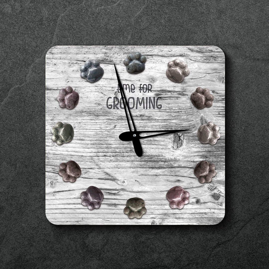 Dog Paws Clock, Dog Wall Clock, Cute Wall Clock, Pet Clock, Animal Wall ...