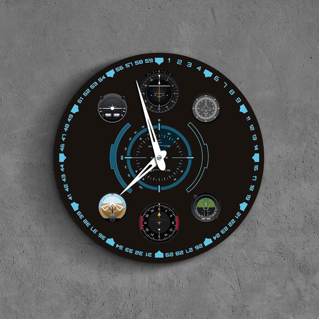 Aviation Wall Clock, Pilot Wall Clock, Airlines Clock, Aircraft Flight ...