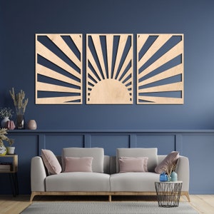 Sun Wood Panel Wall Art, Sunshine Wood Wall Decor Panel, Sunrise Wood ...