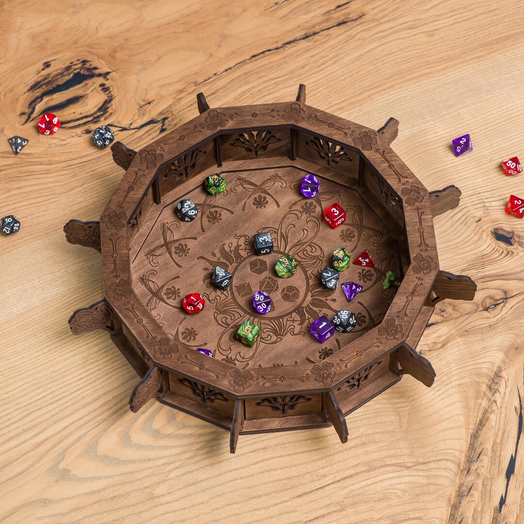 Wooden Dice Rolling Tray, Dnd Dice Box, Large Dice Tray for Tabletop ...
