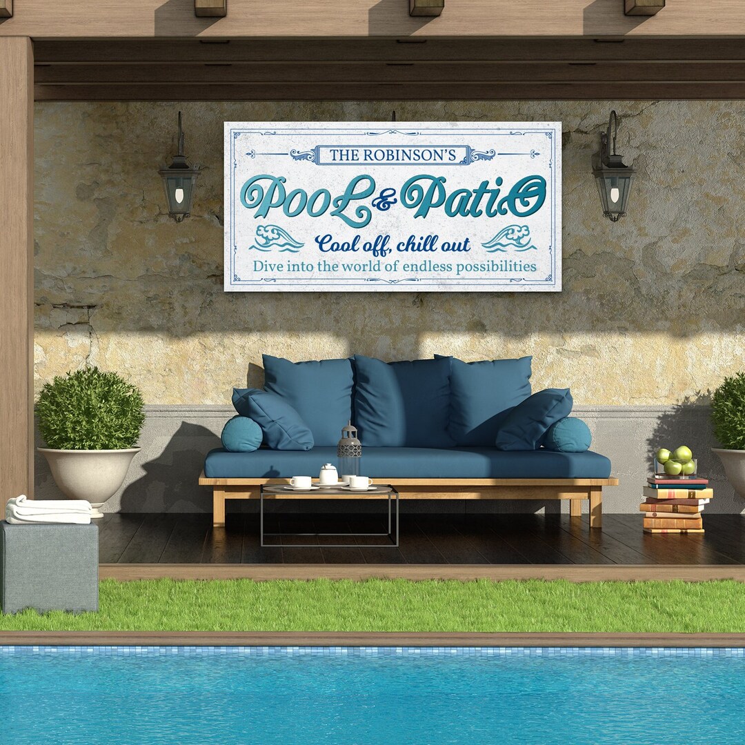 Personalized Pool Sign, Custom Patio Sign, Backyard Pool Sign, Patio ...