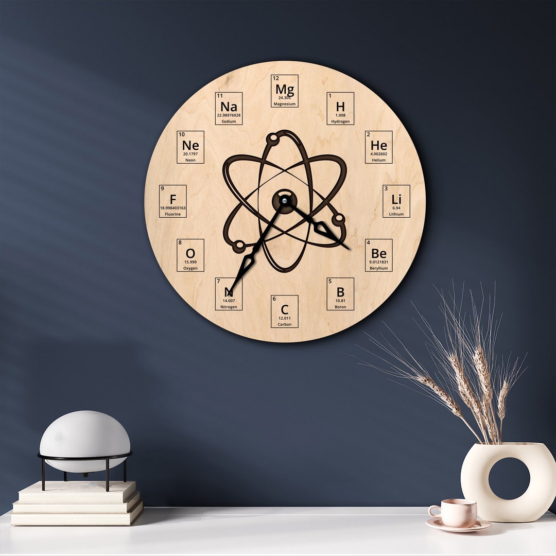 Chemistry Clock, Teacher Wall Clock, Science Clock, Wooden Wall Clock ...