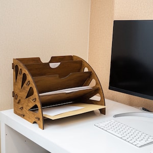 Office Desk Organizer Wood, Document Holder Desk, Document Rack ...