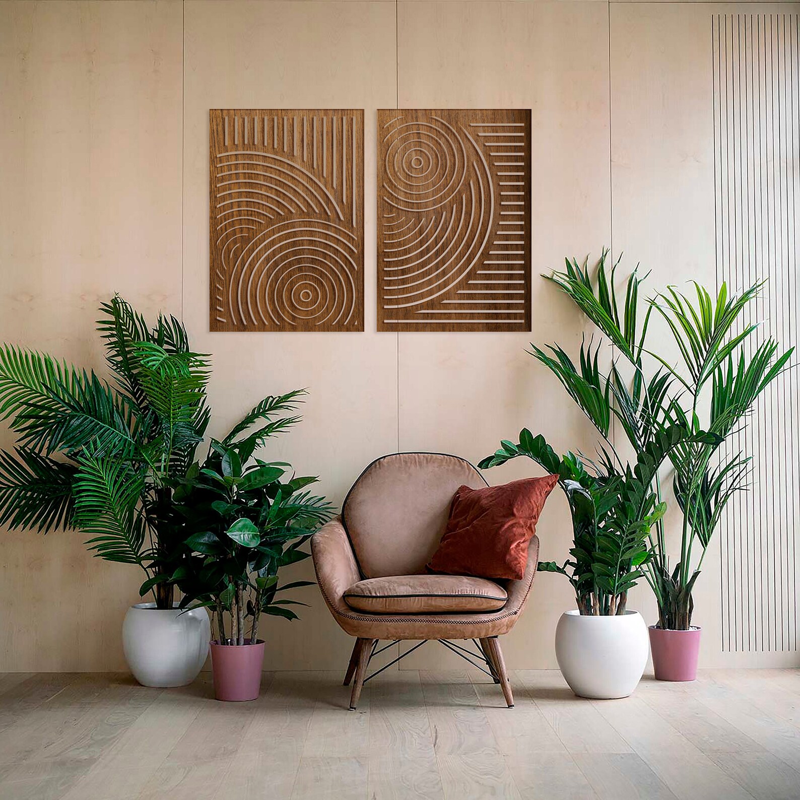 Geometric Wood Wall Art Panel Geometric Wood Wall Set of 2 - Etsy