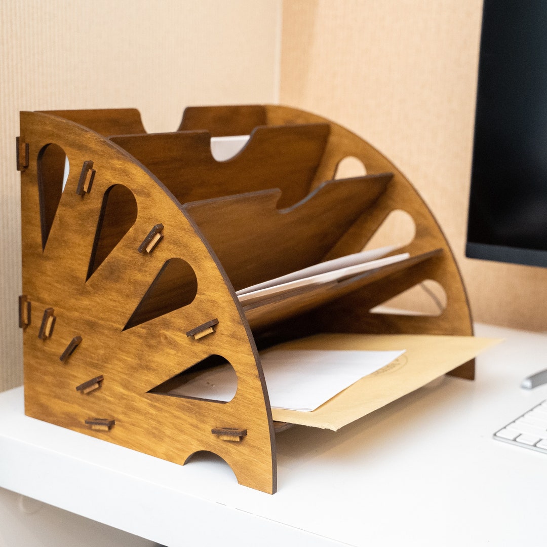 Office Desk Organizer Wood, Document Holder Desk, Document Rack ...