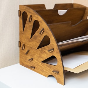 Office Desk Organizer Wood, Document Holder Desk, Document Rack ...