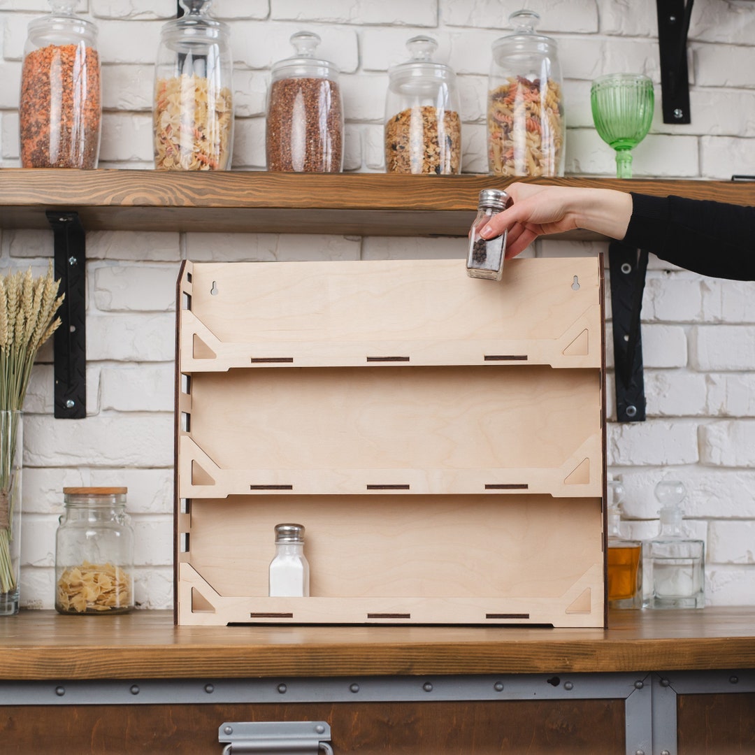 Unique Spice Rack, Spice Display Rack, Wall Spice Rack, Spice Jar Shelf ...