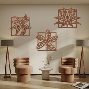 Tropical Leaf Wood Wall Art, Palm Leaf Wood Wall Panel Decor, Botanical ...