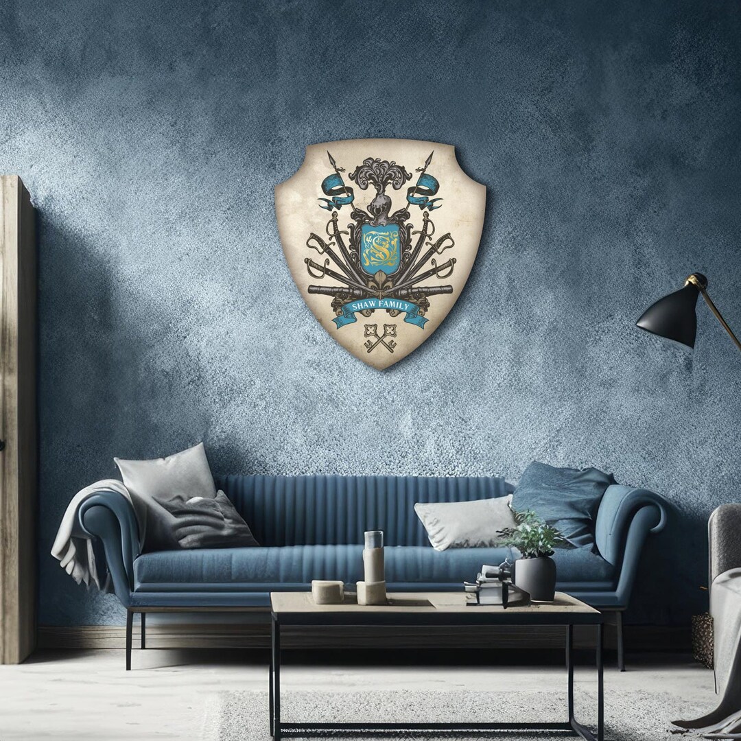 Wooden Family Crest Sign, Custom Family Crest Sign, Wooded Emblem, Wood ...