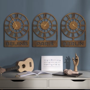 Custom City Clock, City Wall Clock,time Zone Wall Clock,world Clock ...
