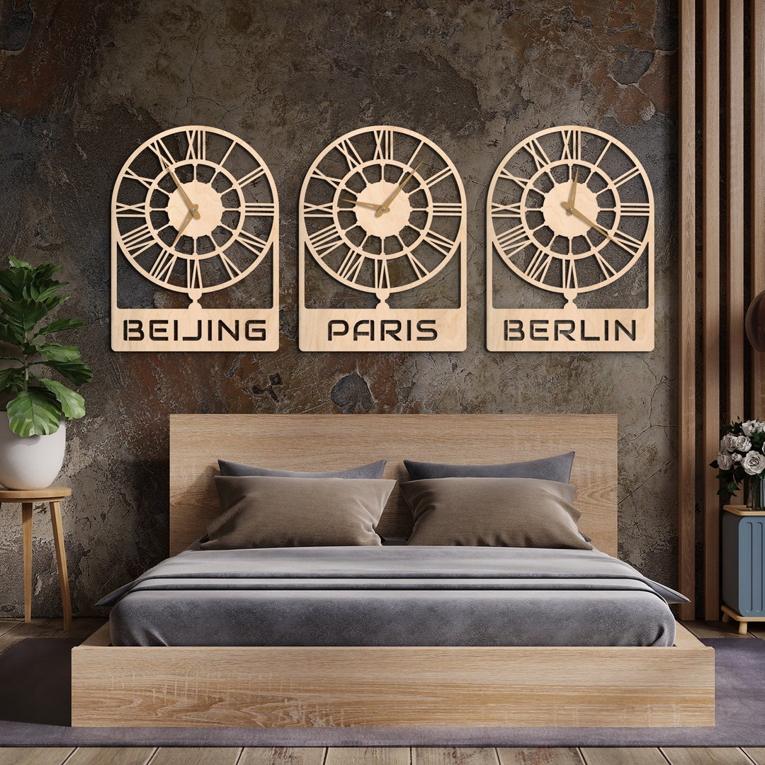 Custom City Clock, City Wall Clock,time Zone Wall Clock,world Clock ...