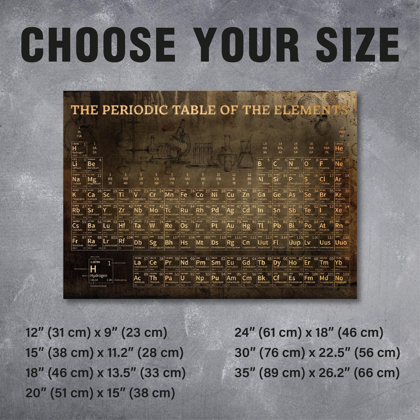 Wooden Periodic Table Wall Art, Chemistry Wall Decor, Periodic Table of ...