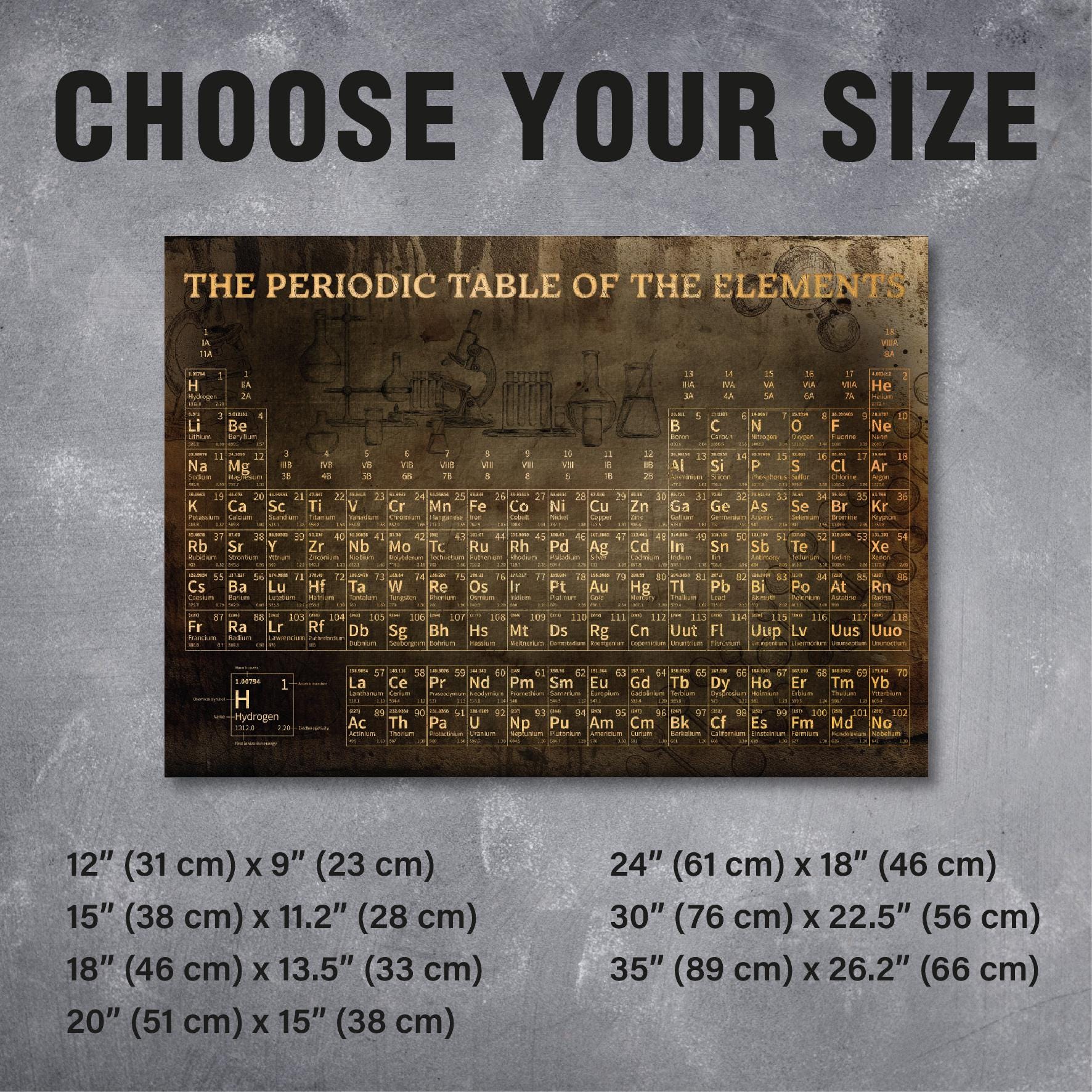 Periodic Table Wood Wall Art, Chemical Wood Table Wall Mount, Chemistry ...