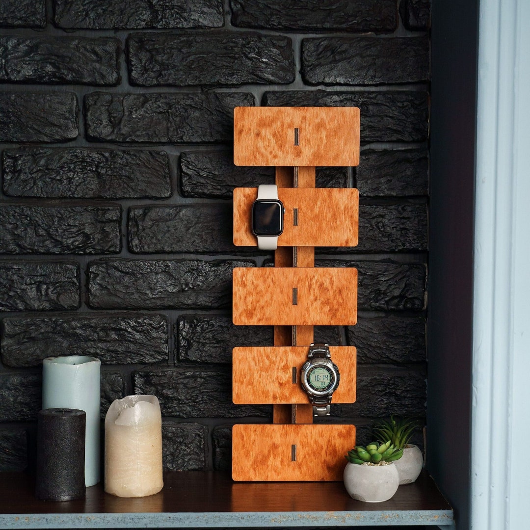 Wall Mount Watch Display, Wood Watch Stand,watch Hanger,watch Holder ...