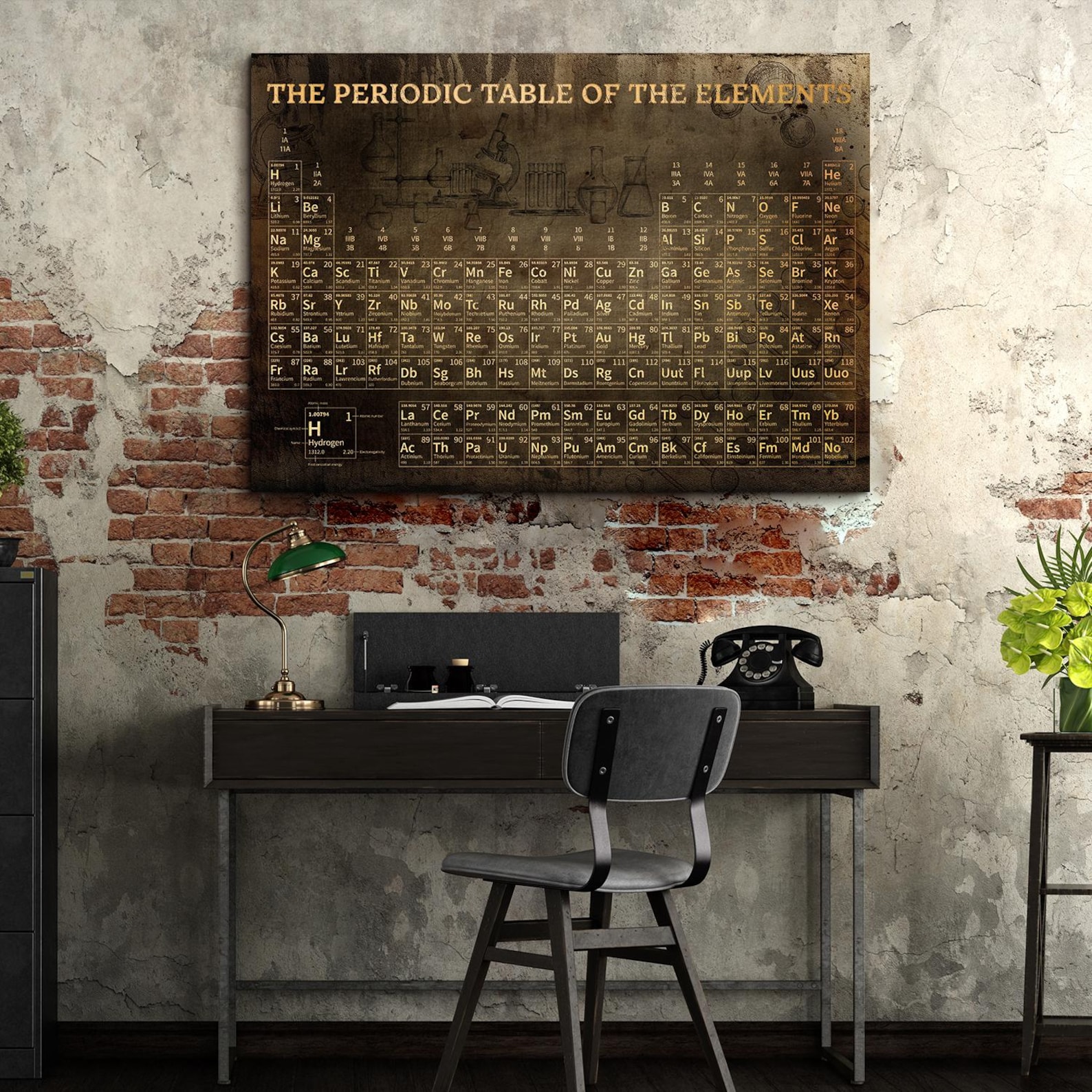 Periodic Table Wood Wall Art, Chemical Wood Table Wall Mount, Chemistry ...