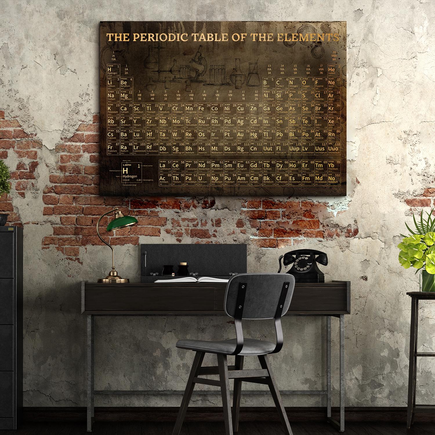 Periodic Table Wood Wall Art, Chemical Wood Table Wall Mount, Chemistry ...
