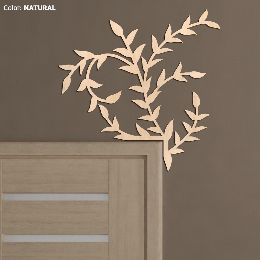 Leaf Door Corner, Wood Door Corner, Door Frame Decor,floral Door Corner ...