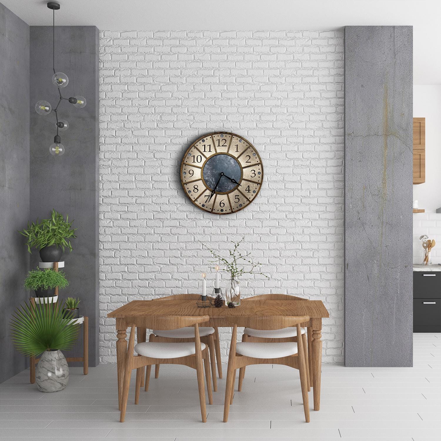 Industrial Style Wall Clock, Retro Wall Clock, Old Wall Clock ...