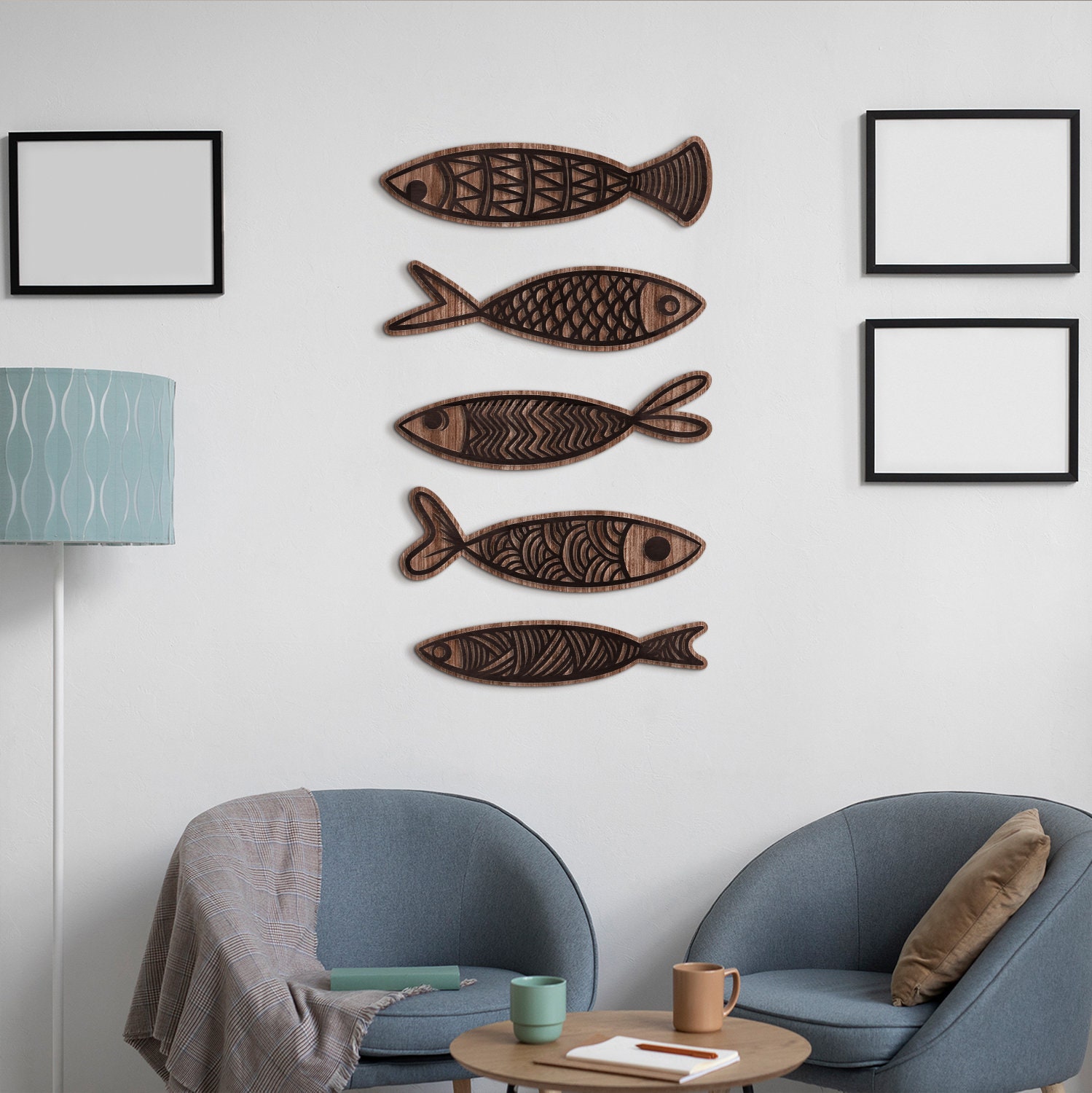 School of Fish Wall Art Wooden Fish Wall Art Wooden Fish - Etsy