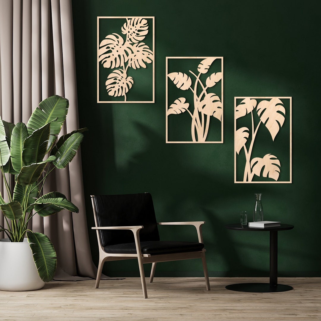 Monstera Leaf Wall Art, Tropical Leaf Wood Wall Art,monstera Wall Decor ...