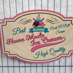 Custom Ice Cream Sign, Ice Cream Welcome Sign, Ice Cream Shop Sign, Ice ...