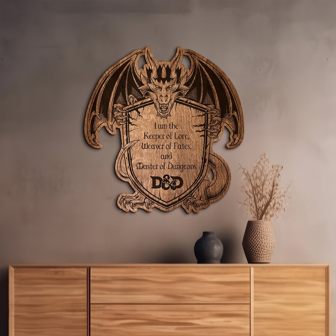 Custom Dungeons and Dragons Sign, Dnd Wooden Sign, Personalized Dragon ...