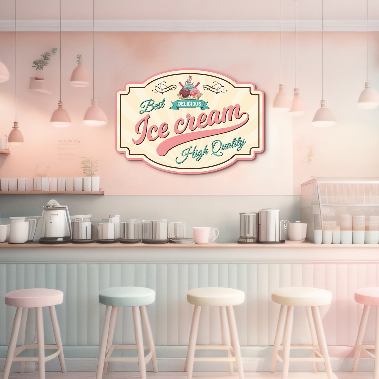 Custom Ice Cream Sign, Ice Cream Welcome Sign, Ice Cream Shop Sign, Ice ...