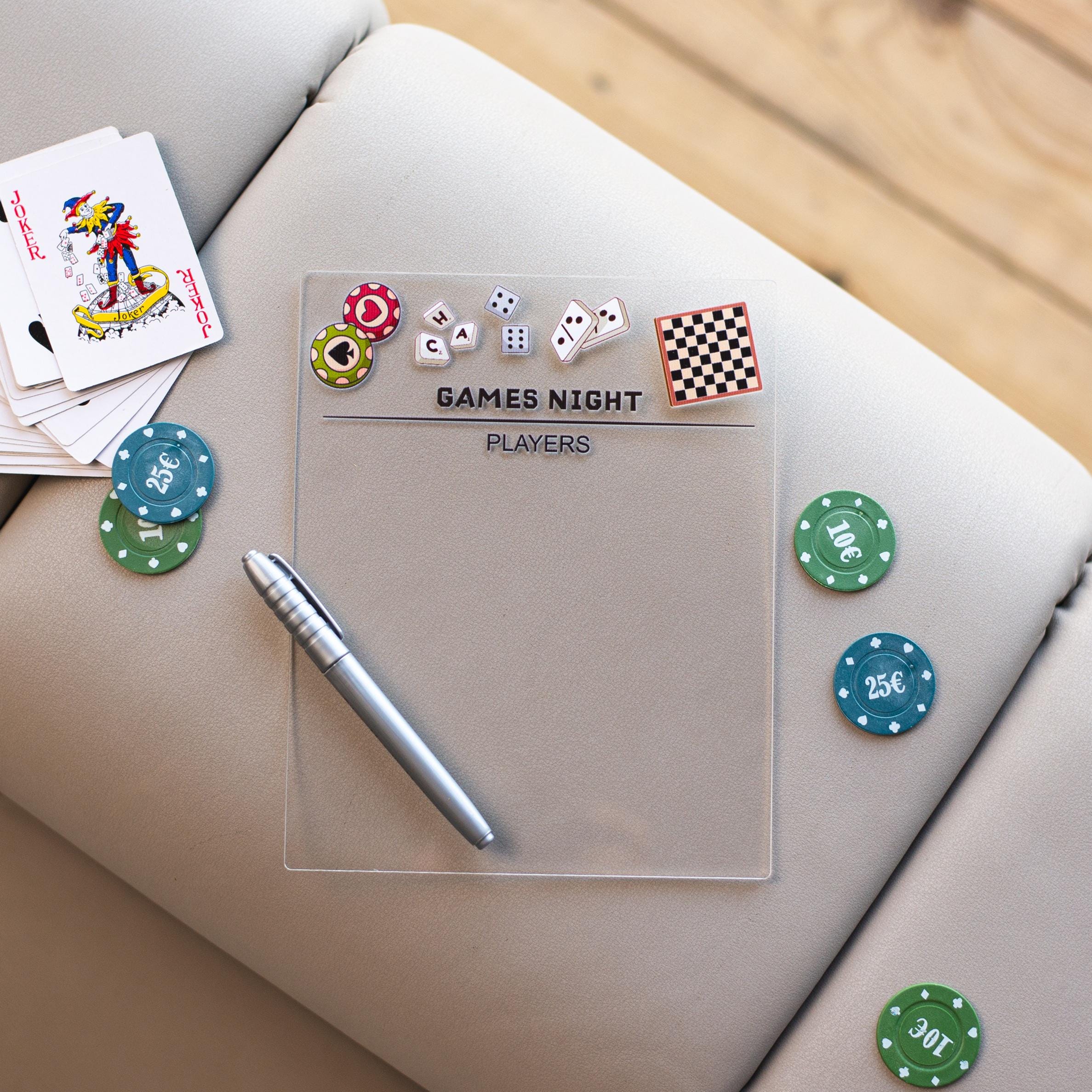 Game Night Score Board, Custom Game Night Score Tracker, Acrylic Score ...