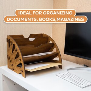 Office Desk Organizer Wood, Document Holder Desk, Document Rack ...