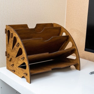Office Desk Organizer Wood, Document Holder Desk, Document Rack ...