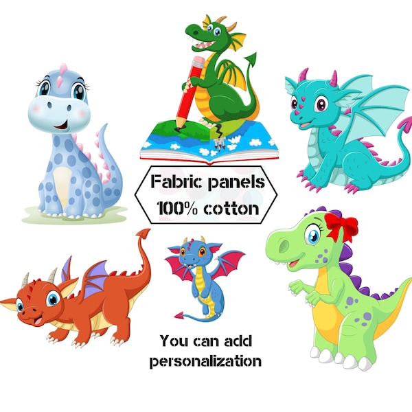 Baby Dragon Quilt Fabric Panel - Etsy